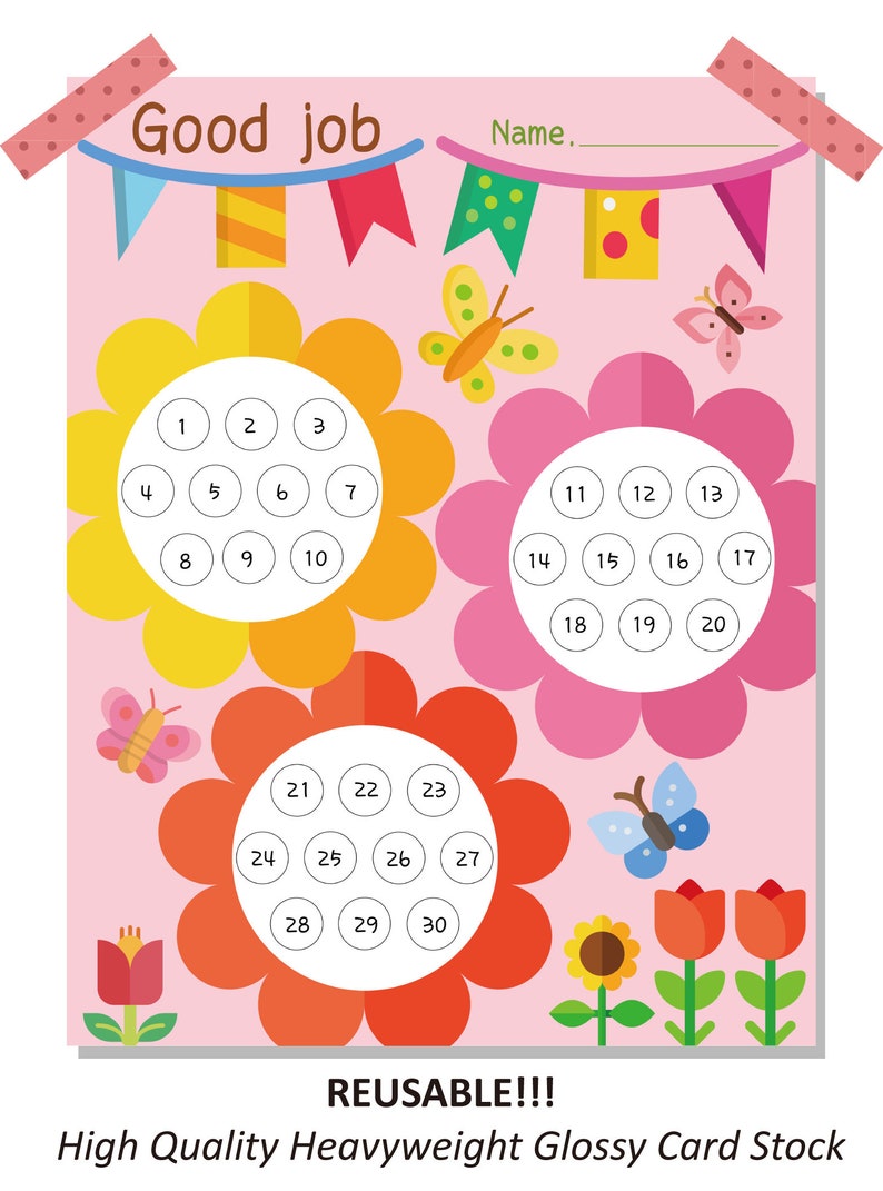 FLOWERS Reward Chart for Kids- Good Parenting Solution- Chore Chart for ...