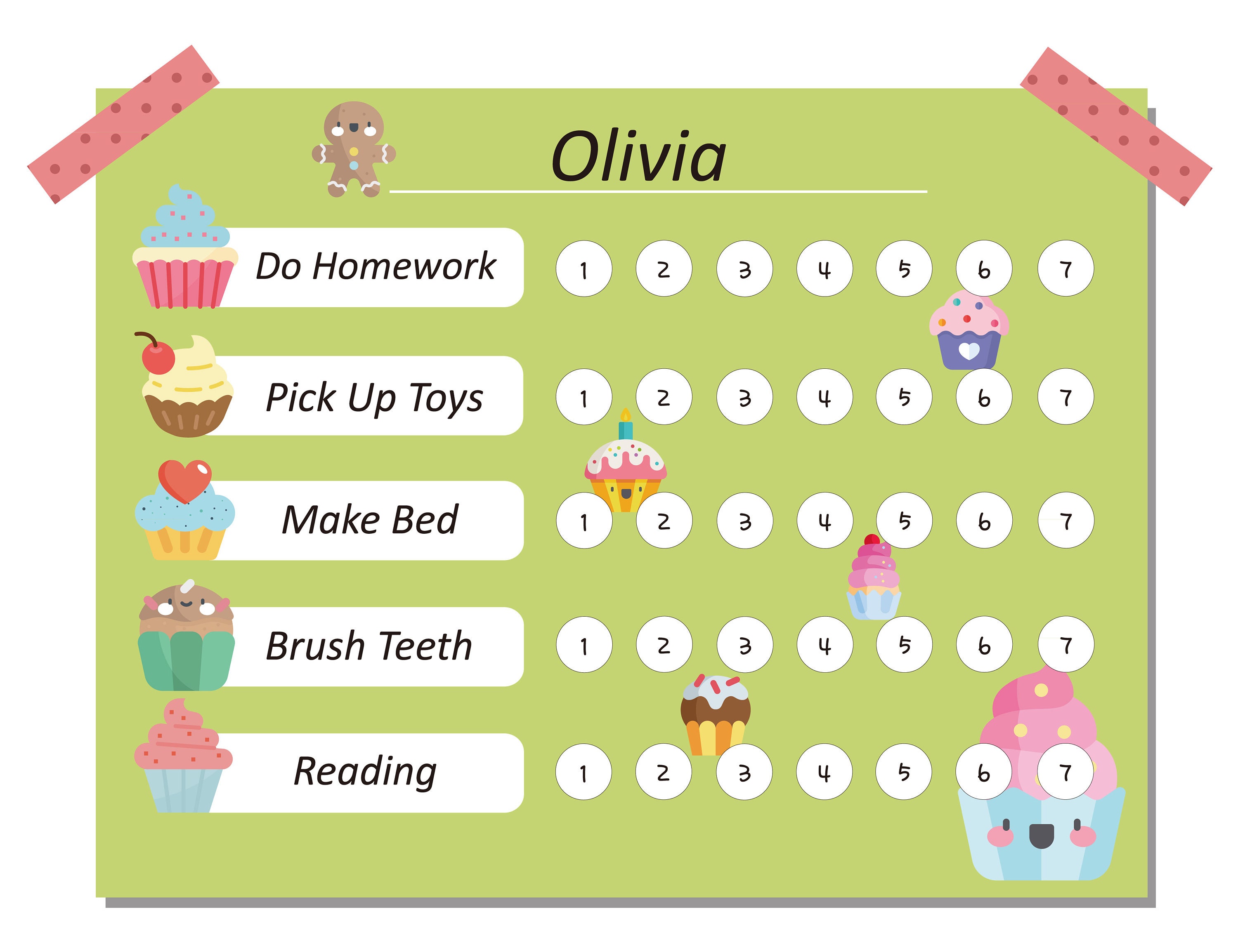 CUP CAKE Reward Chart for kids Good parenting solution Chore | Etsy