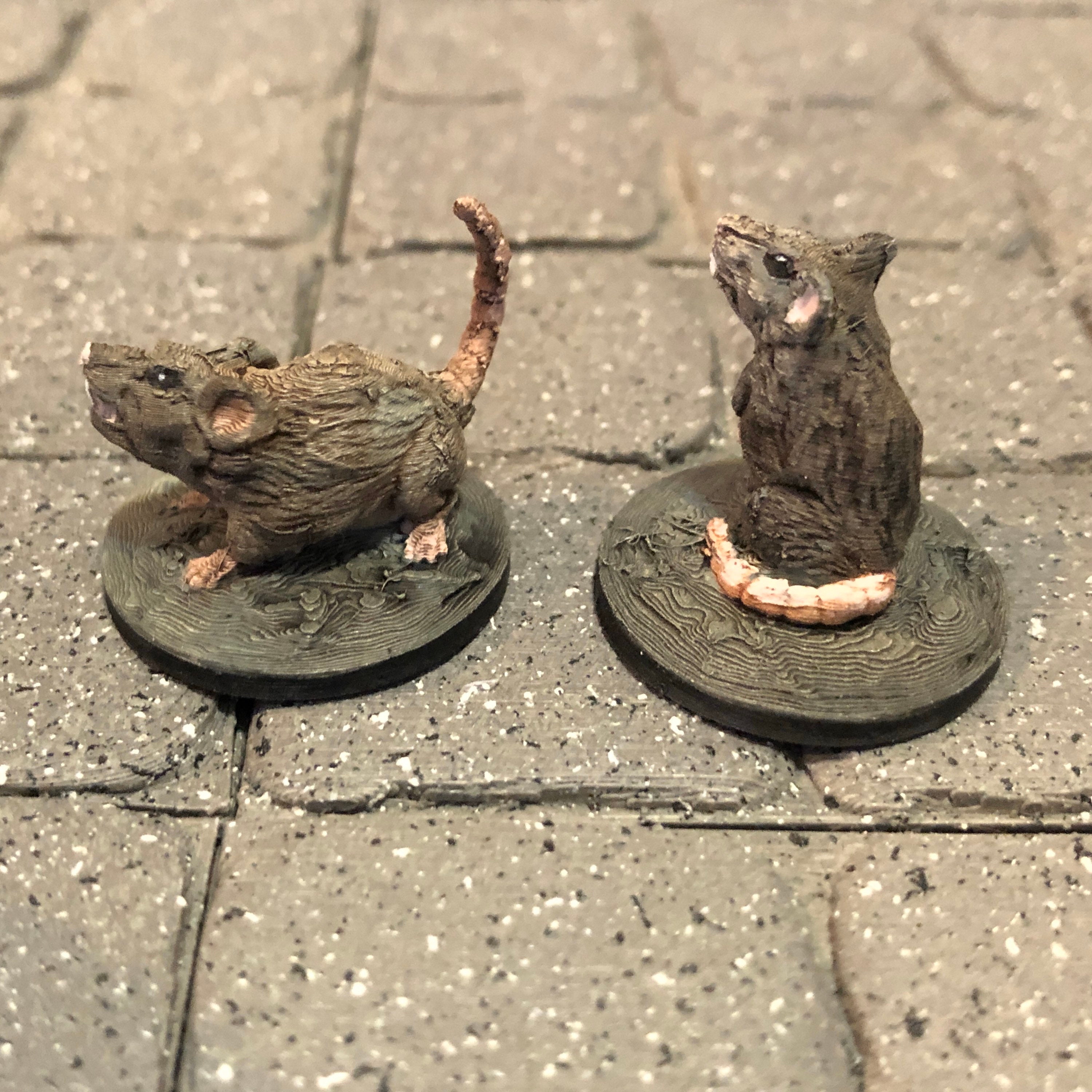 Giant Rat and Rat Swarm Miniature Package Set of 16 3D Printed - Etsy