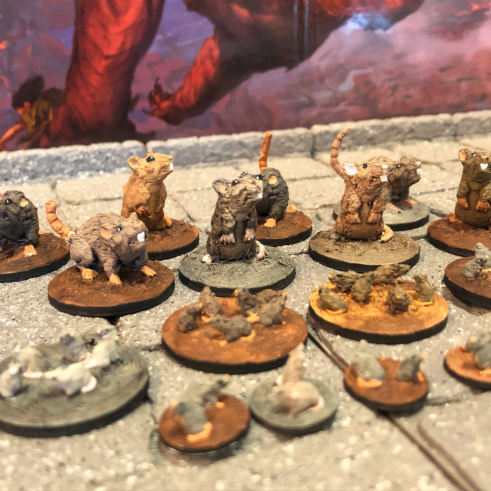 Giant Rat and Rat Swarm Miniature Package Set of 16 3D Printed - Etsy