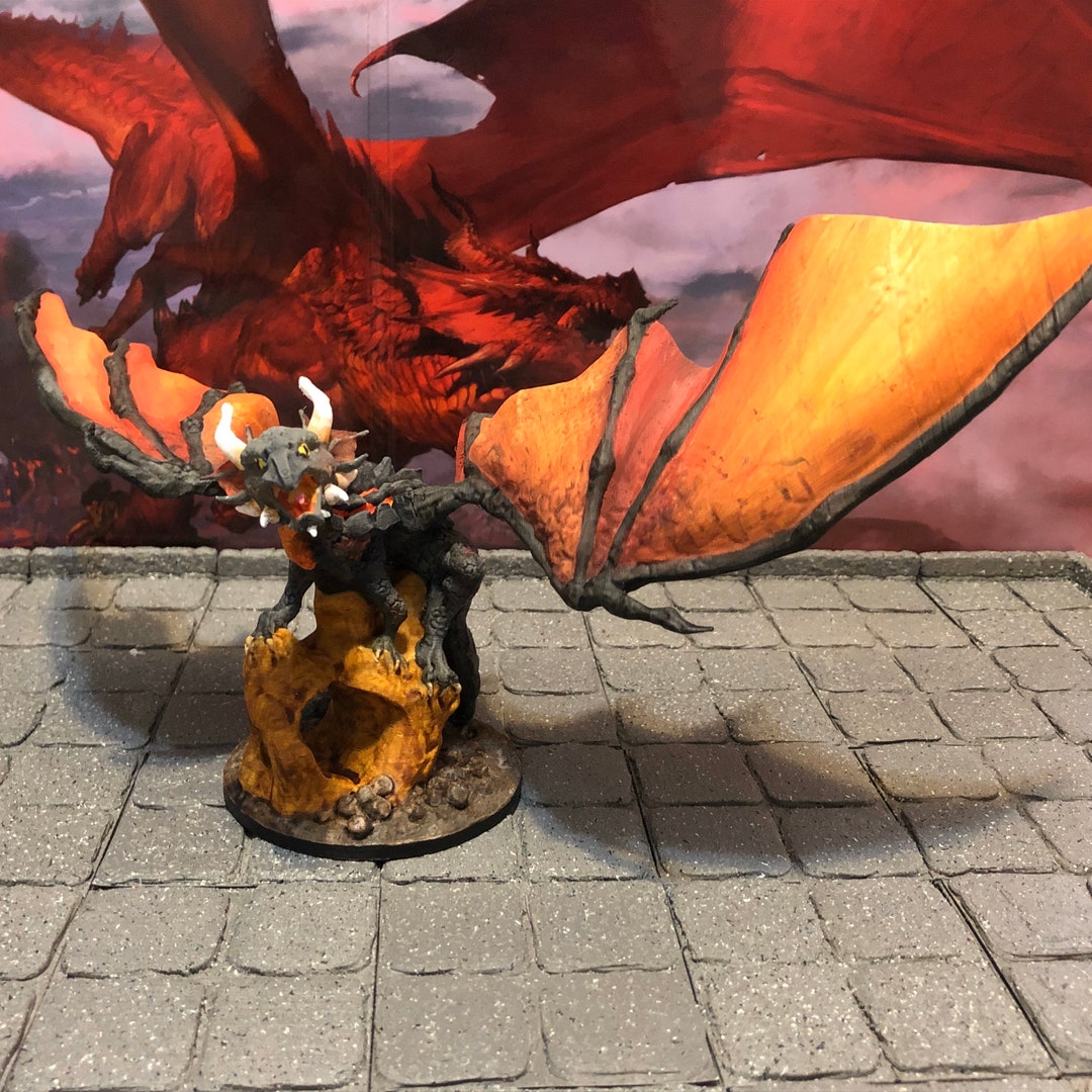Fire Twin Red Dragon for Dnd or Pathfinder | 3D Printed D&D Miniature ...
