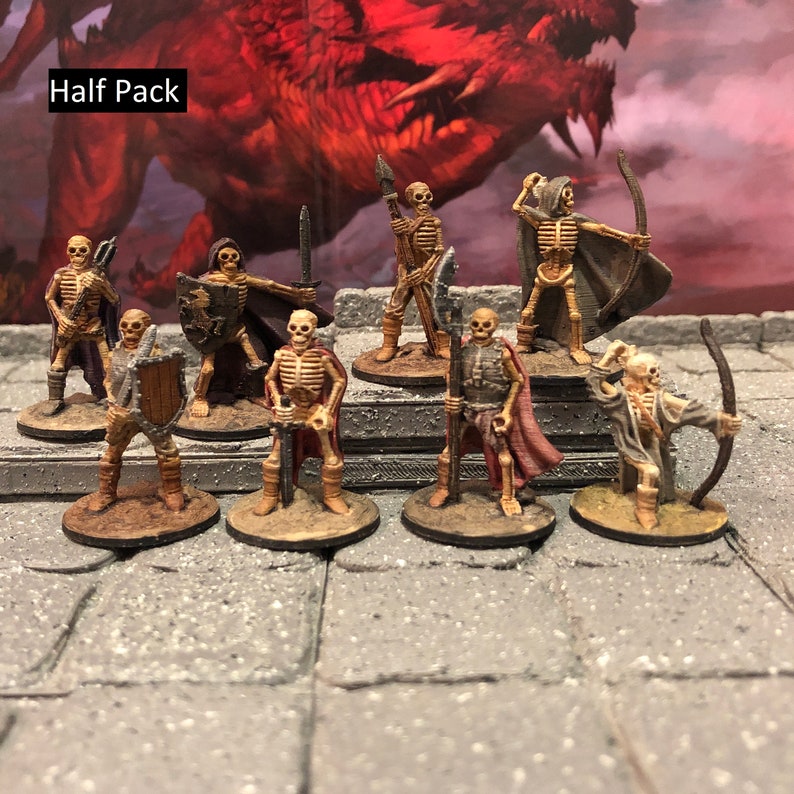 16 D&D Skeleton Miniatures Fighter Pack 3D Printed not - Etsy