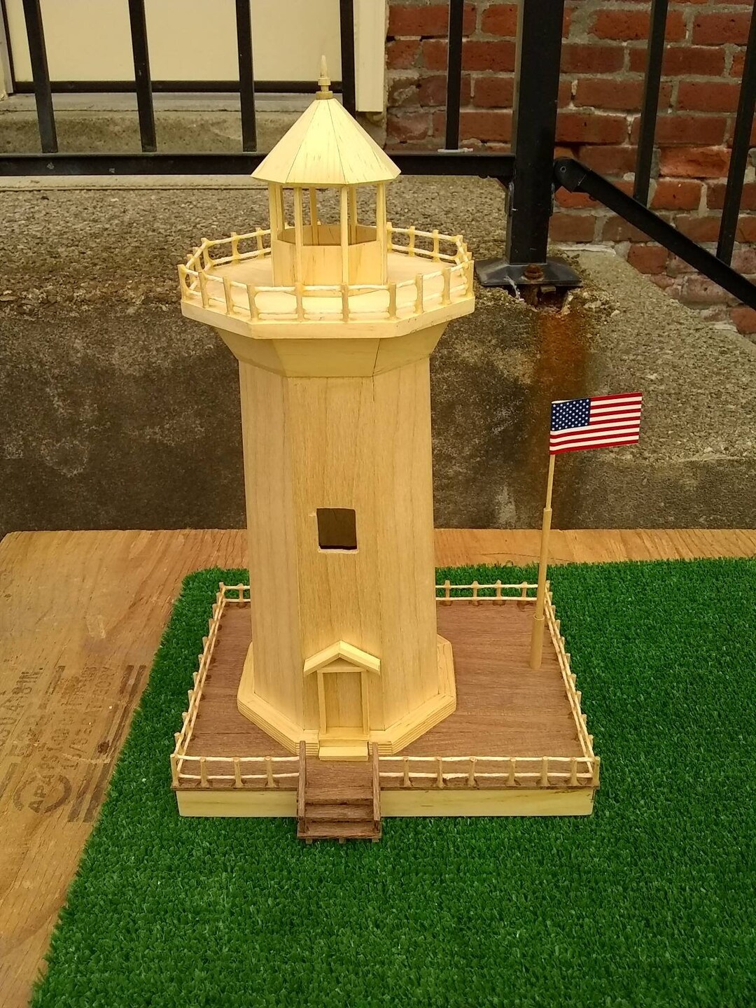 Natural Wood Lighthouse ,with 3 Windows and 1 Door - Etsy