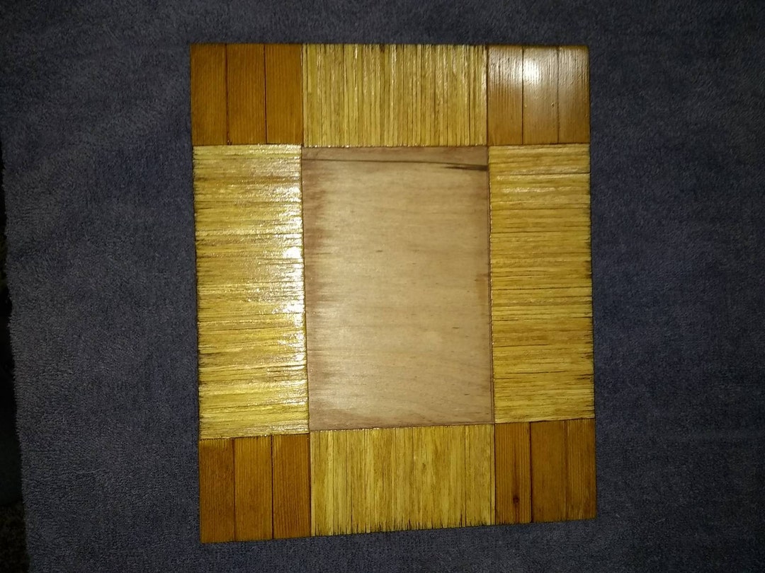 Wooden Matchstick Picture Frame for 4 by 6 Inch Picture, and 8 by 10 In ...