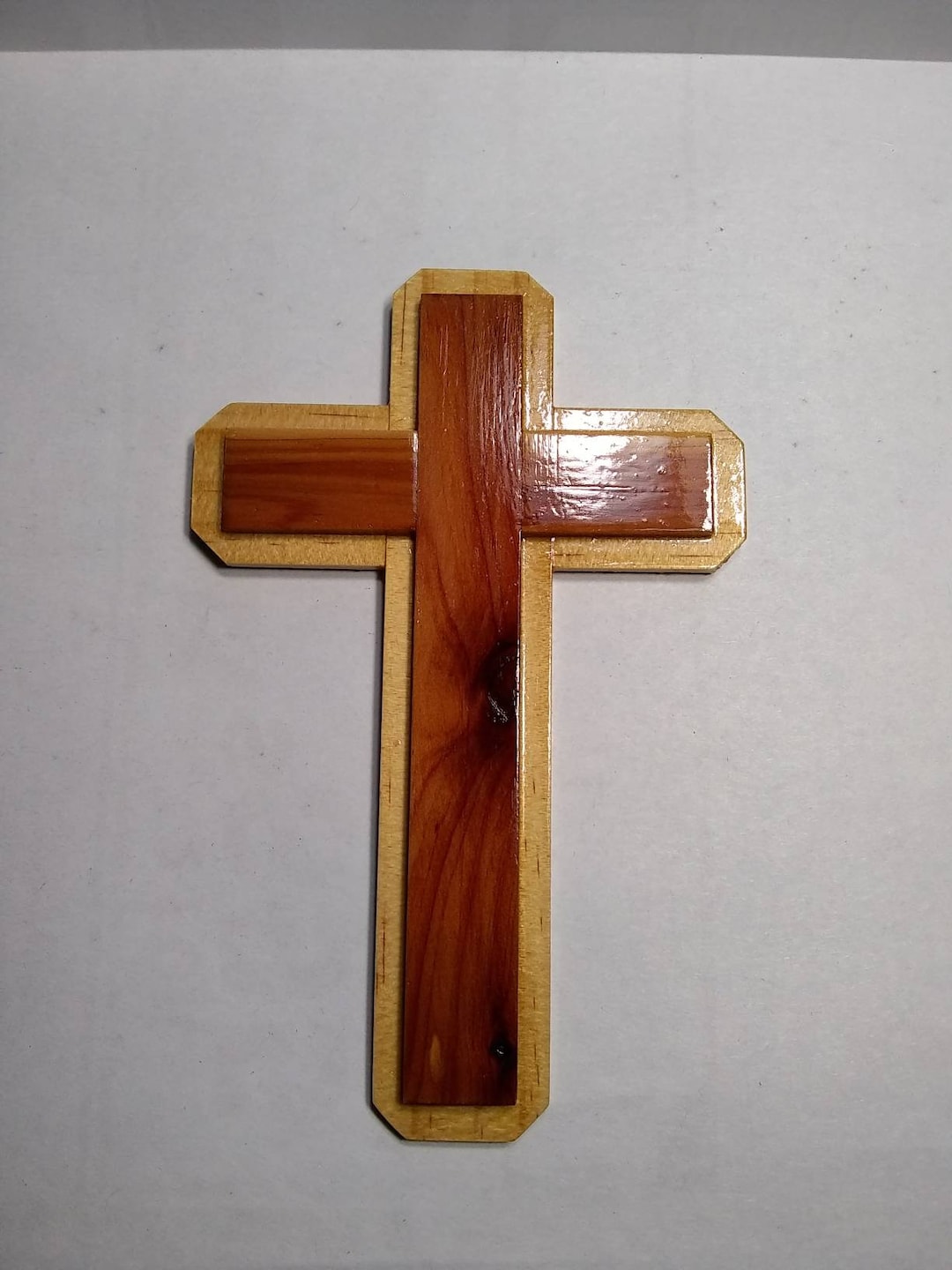 Red Cedar Cross,w/white Pine Backer & Polyurethaned. - Etsy