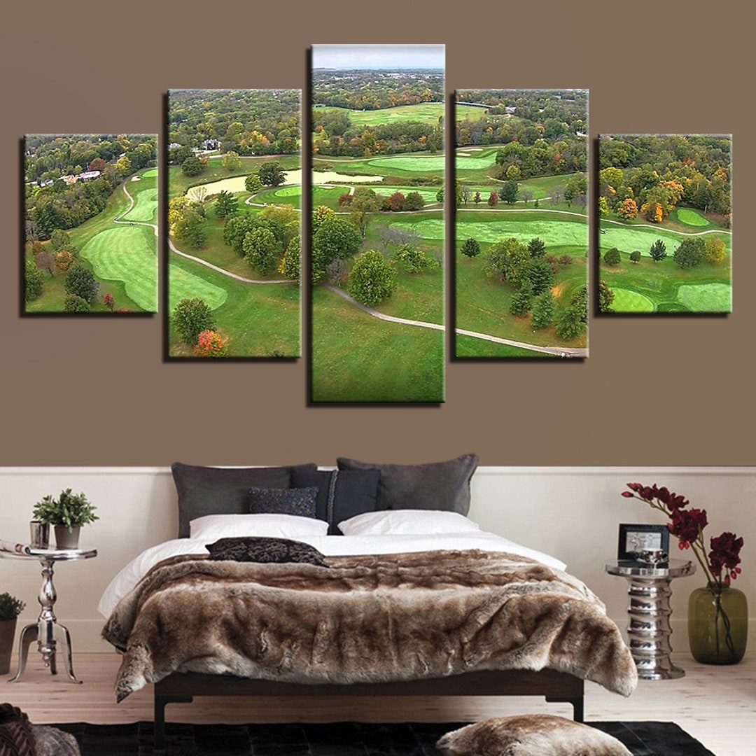 5 Panel Canvas Nature Tree Painting Multi Panels Canvas Print Wall ...