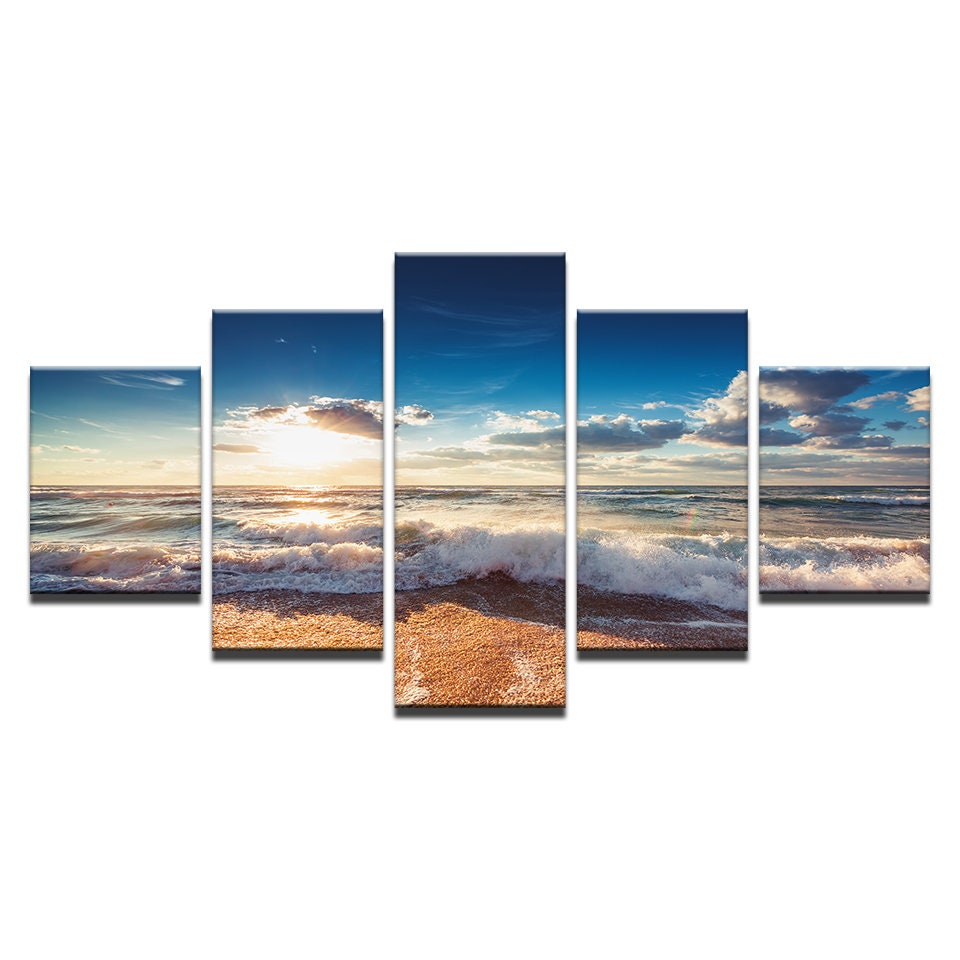 Sea View 5 Panels Canvas Print Wall Arthd Print Posters5 - Etsy