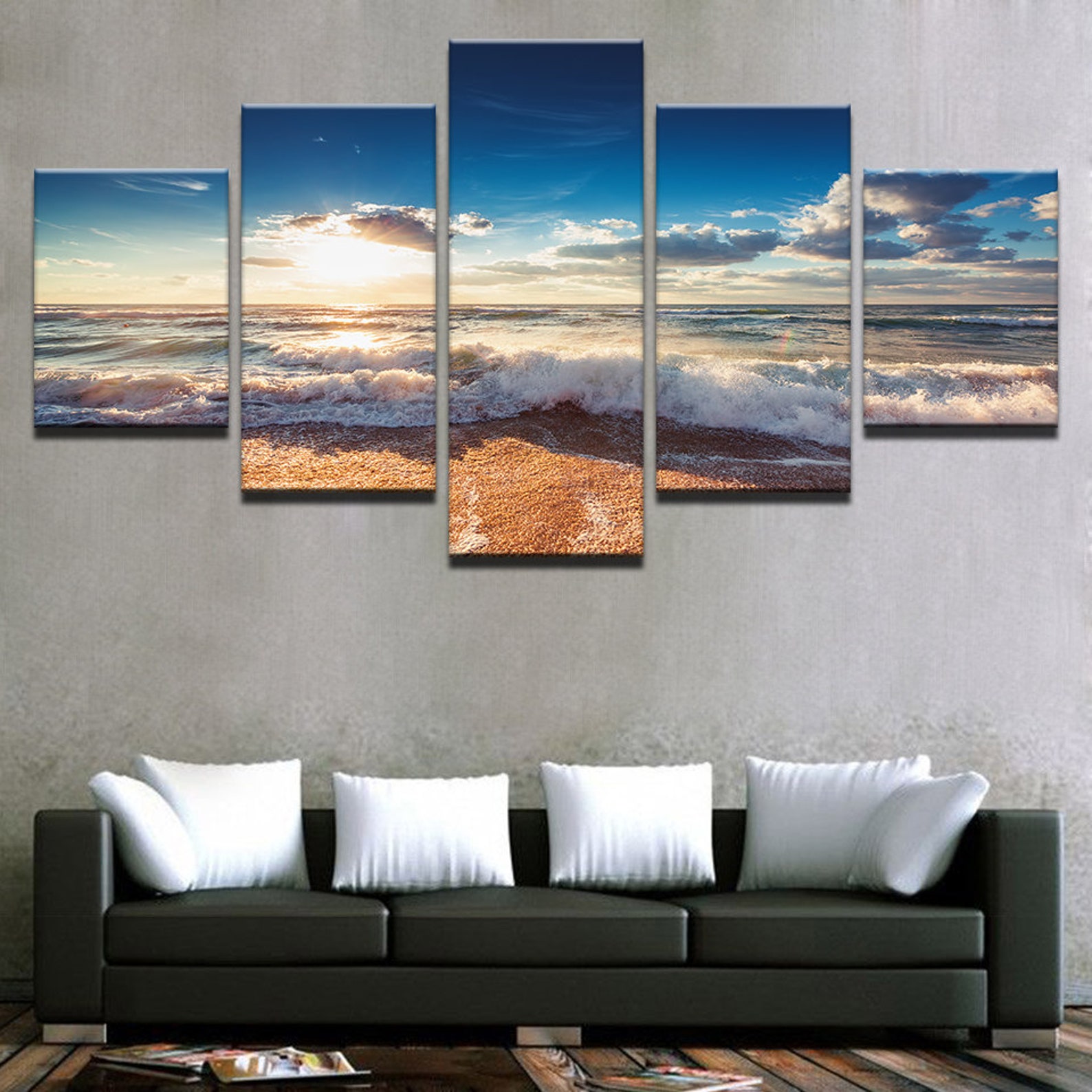 Sea View 5 Panels Canvas Print Wall Arthd Print Posters5 - Etsy