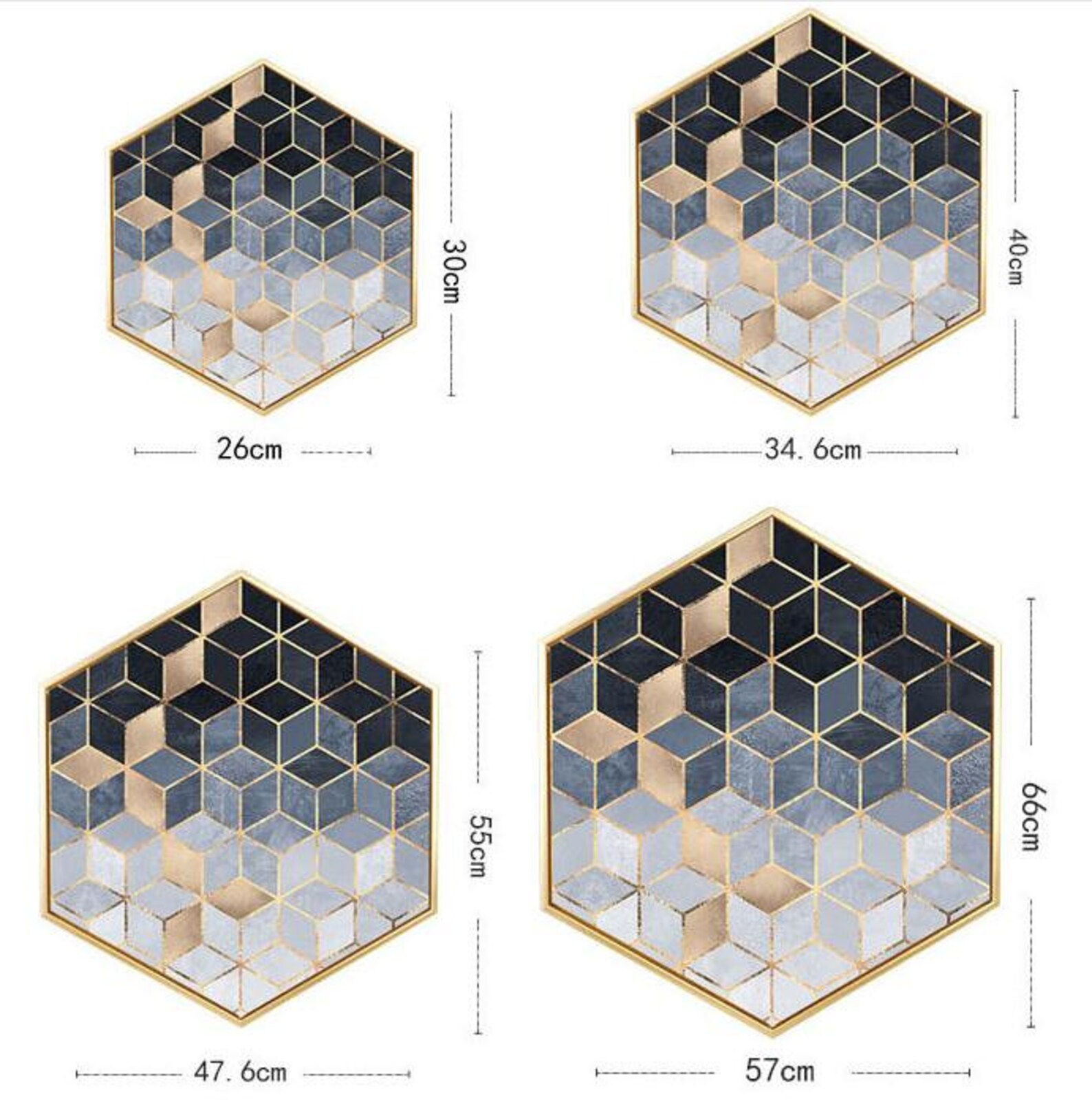 Luxury Abstract Geometric Hexagon Canvas Art Photo Printed - Etsy