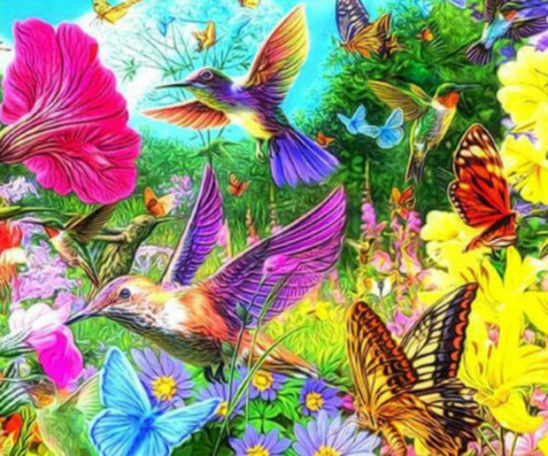 DIY Diamond Pattern Craft Flower Butterfly Bird Full Drill - Etsy