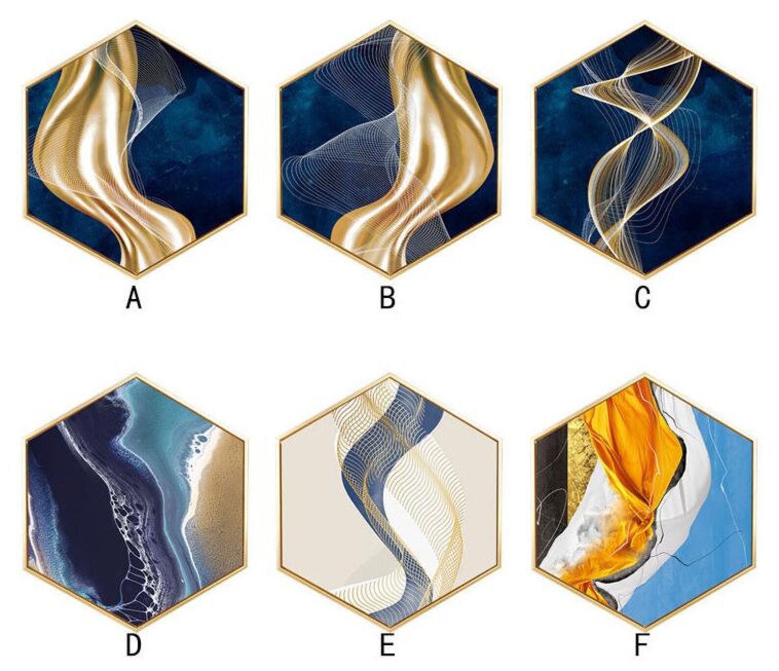 Abstract Hexagon Canvas Print for Bedroom Living Room Wall - Etsy