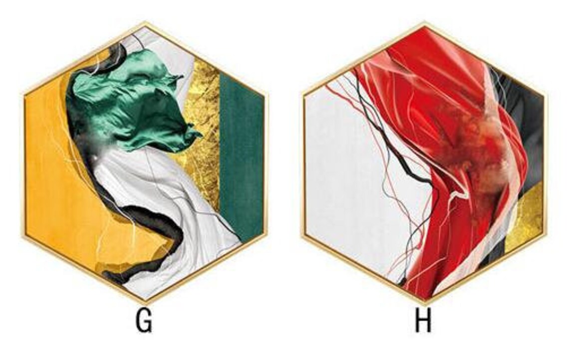 Abstract Hexagon Canvas Print for Bedroom Living Room Wall - Etsy