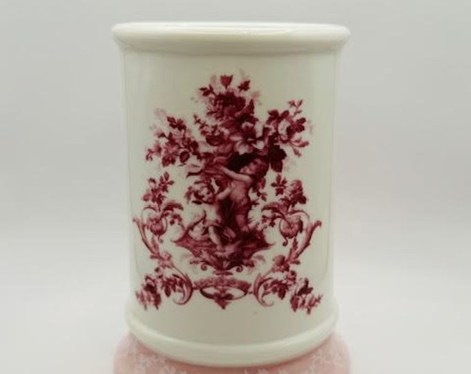 Vintage Porcelain Angel Vase Red and White Transferware Classical Art ...
