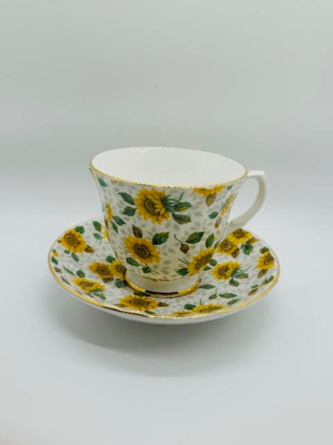 RARE Sunflower Tea Cup and Saucer by Royal Coach in Staffordshire ...