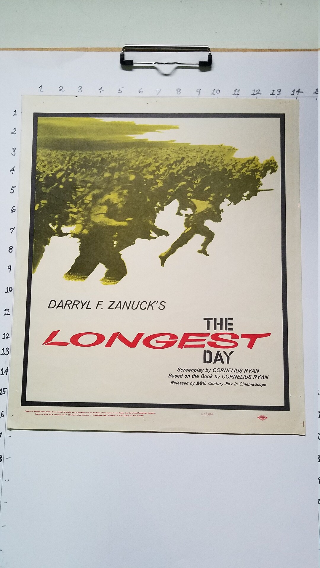 Vintage Movie Theatre Window Card "the Longest Day" - Etsy