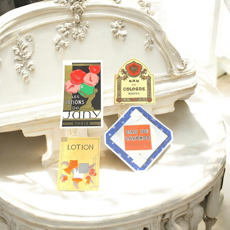Antique French Perfume Bottle Labels, Lotion Perfume Label, Perfume ...