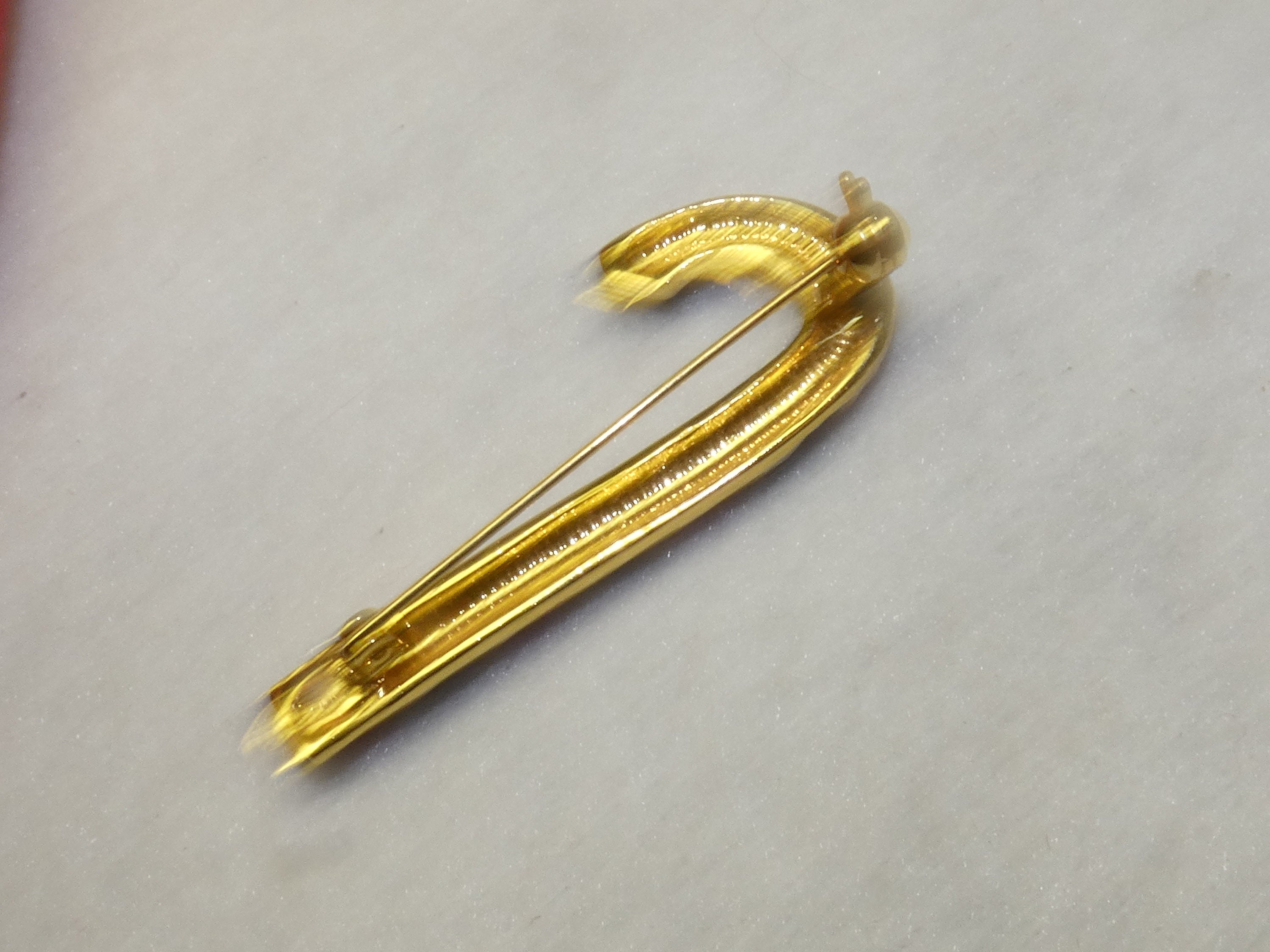 Candy Cane Pin, Red Green & Gold Swirl Candy Cane Brooch - Etsy