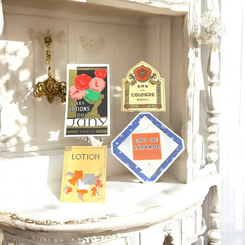 Antique French Perfume Bottle Labels, Lotion Perfume Label, Perfume ...