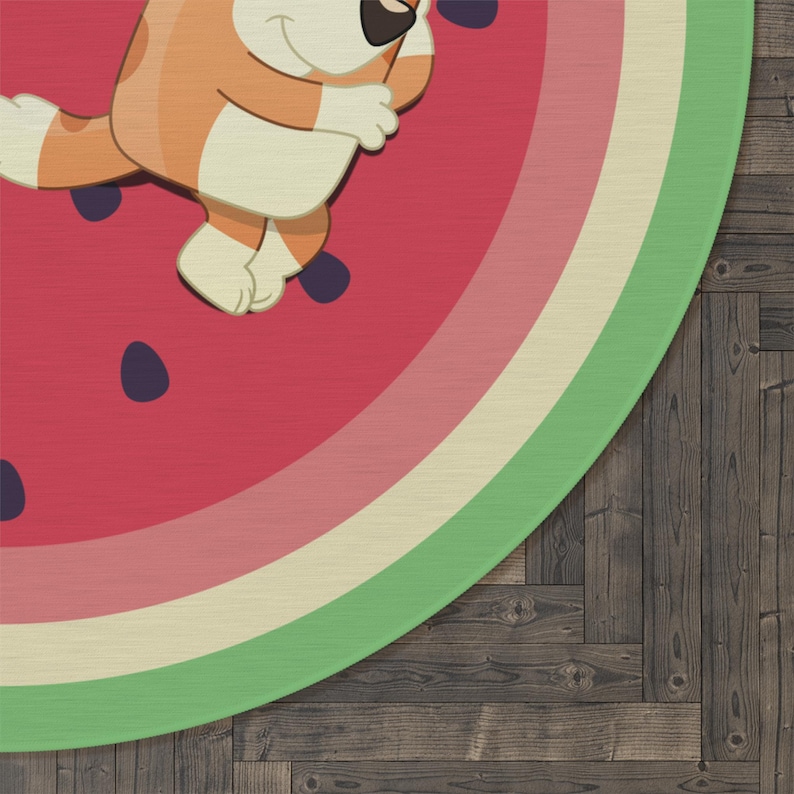Bluey Watermelon Round Rug Play Mat, Circular Floor Carpet, Colorful ...