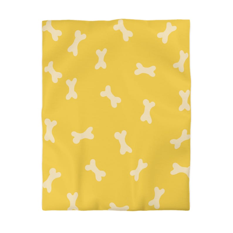 Bluey Dog Bone Duvet Cover: Yellow Kids Bedding - Etsy