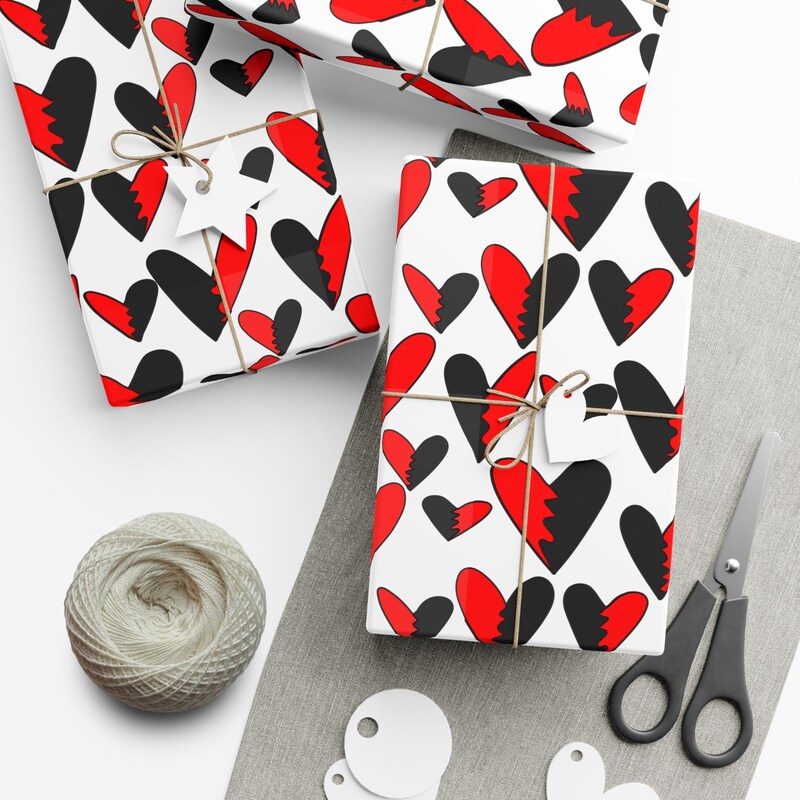 Hearts Wrapping Paper - Etsy