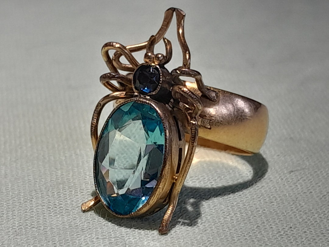 Rare Antique Victorian 1891 22ct Gold Blue Topaz and Sapphire Paste ...