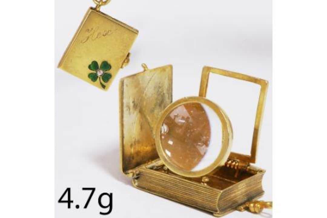 Unusual and Rare Antique Georgian 18ct Gold Magnifier Book Locket ...