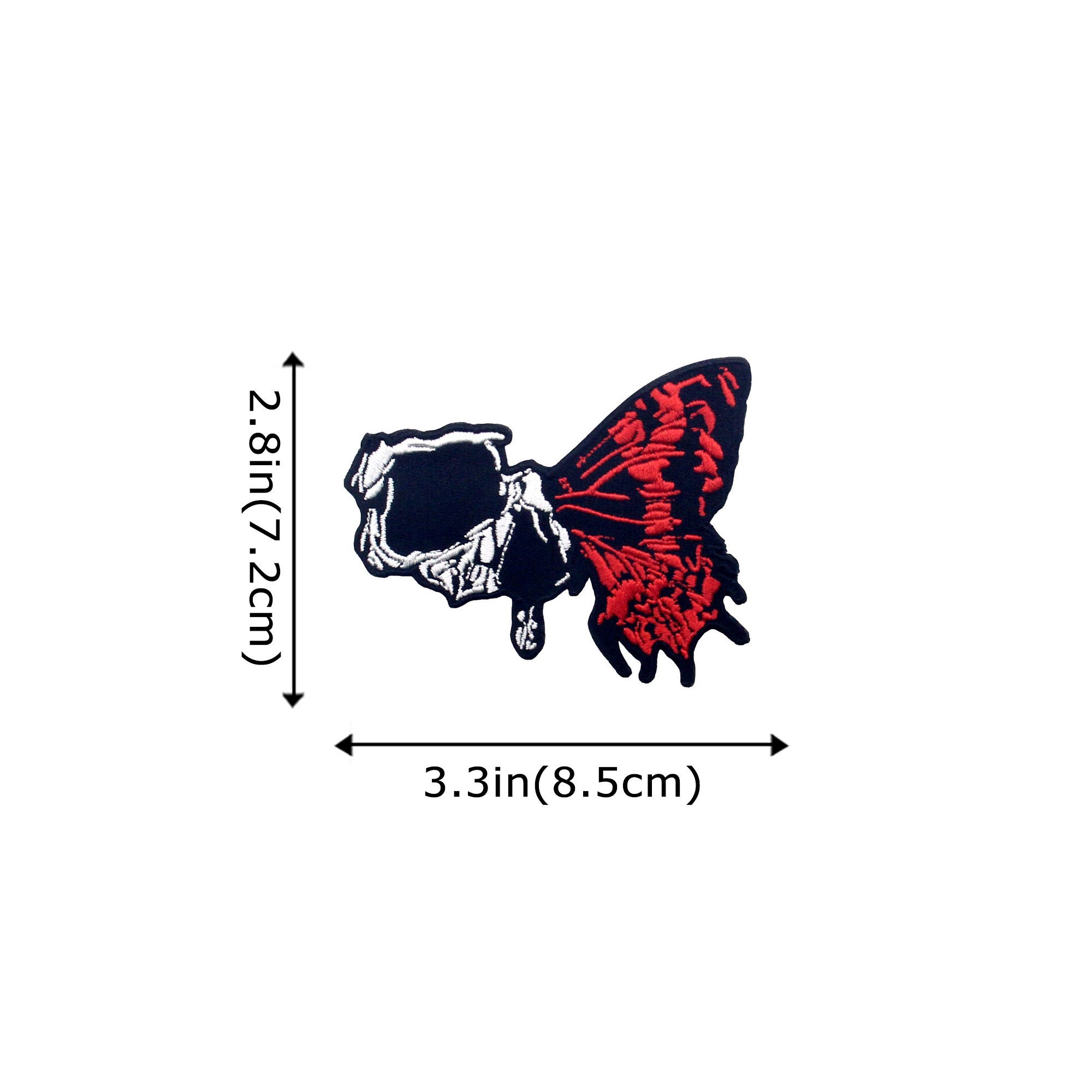 The Bleeding Skull Butterfly Patch Iron-on/sew-on Embroidered - Etsy