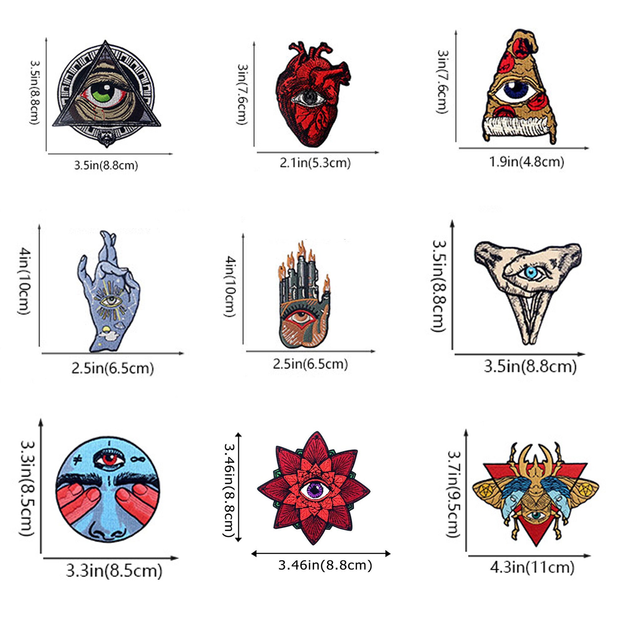 Embroidered Eye on Heart Hand Sign Applique Iron on Sew on Patch ...