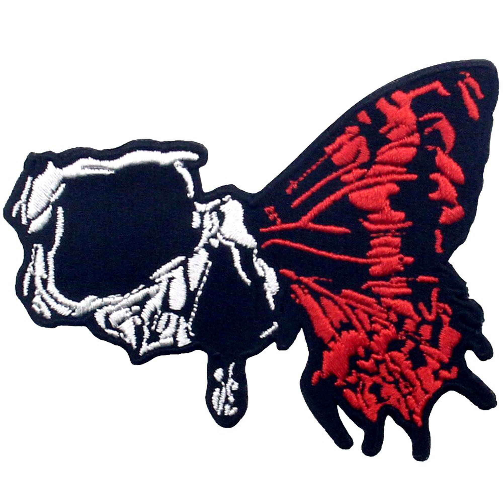 The Bleeding Skull Butterfly Patch Iron-on/sew-on Embroidered - Etsy