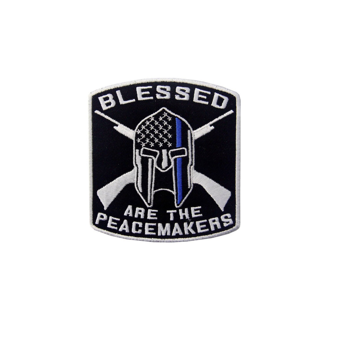 Blessed Are the Peacemakers Thin Blue Line Spartan Patch for Law Enforcement Iron on Patch - Etsy