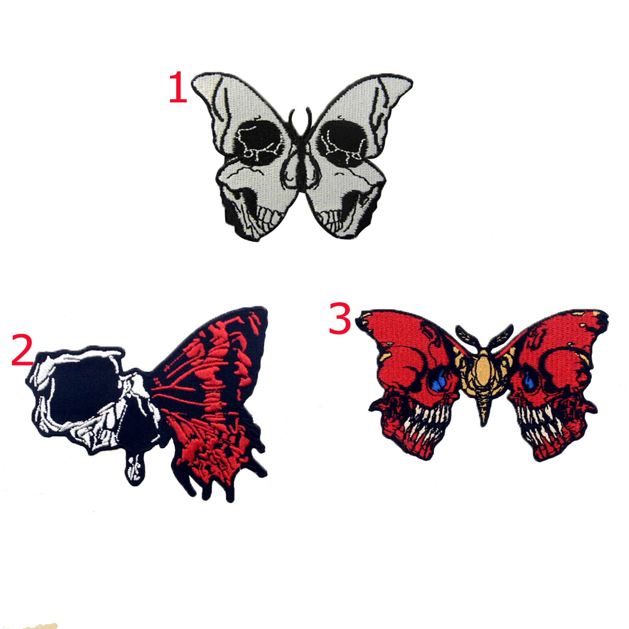 The Bleeding Skull Butterfly Patch Iron-on/sew-on Embroidered - Etsy