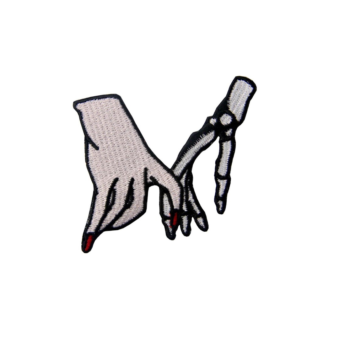 Hand With Skeleton Cheating Love Applique Embroidered Badge Iron on Sew ...