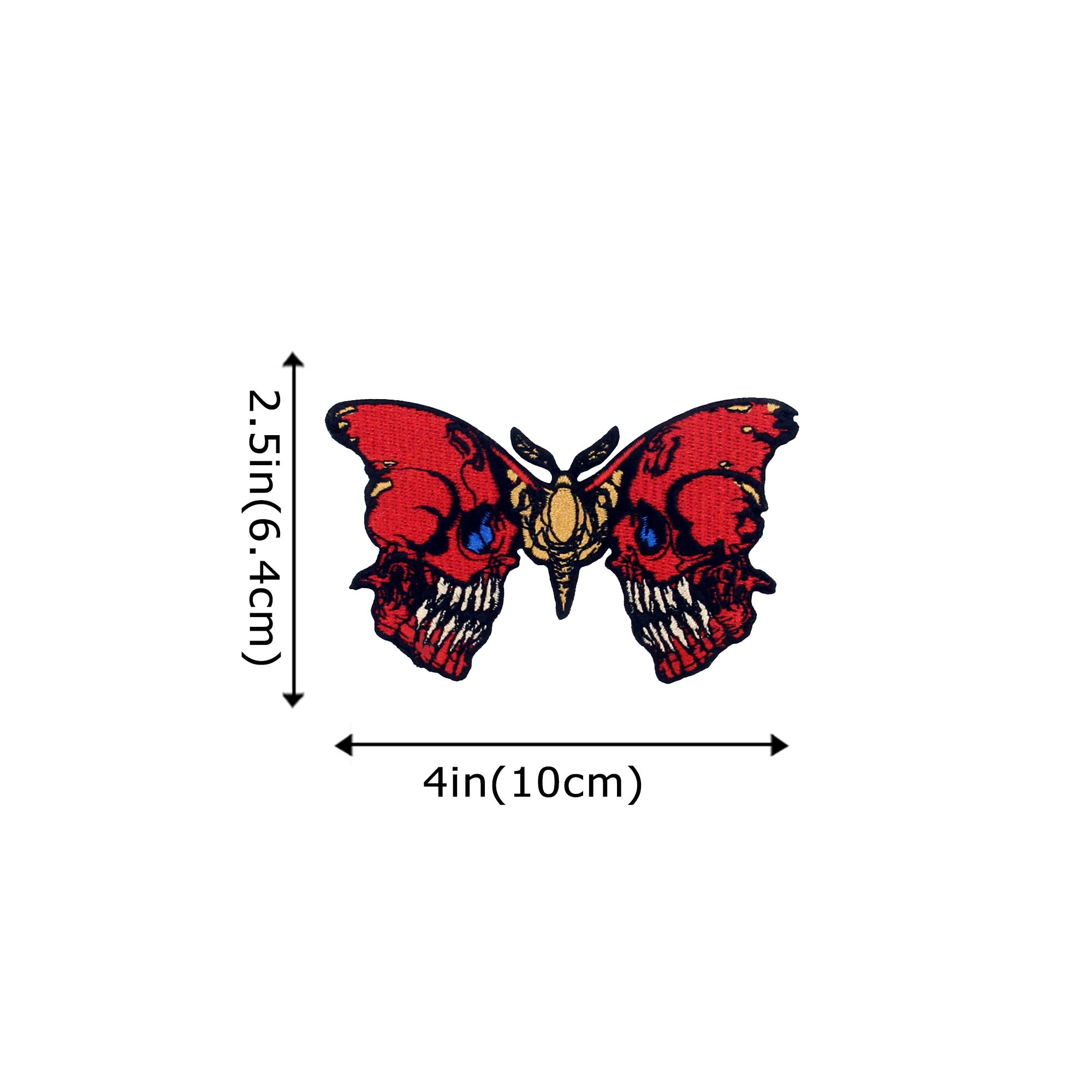 The Bleeding Skull Butterfly Patch Iron-on/sew-on Embroidered - Etsy