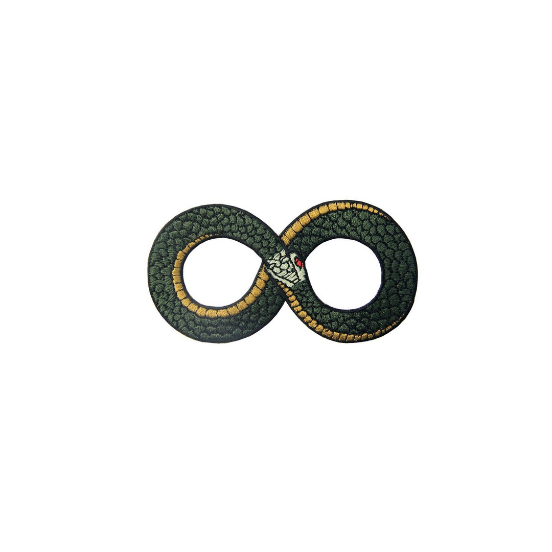 Ouroboros the Infinity Symbol Embroidered Snake Applique Iron on Sew On ...