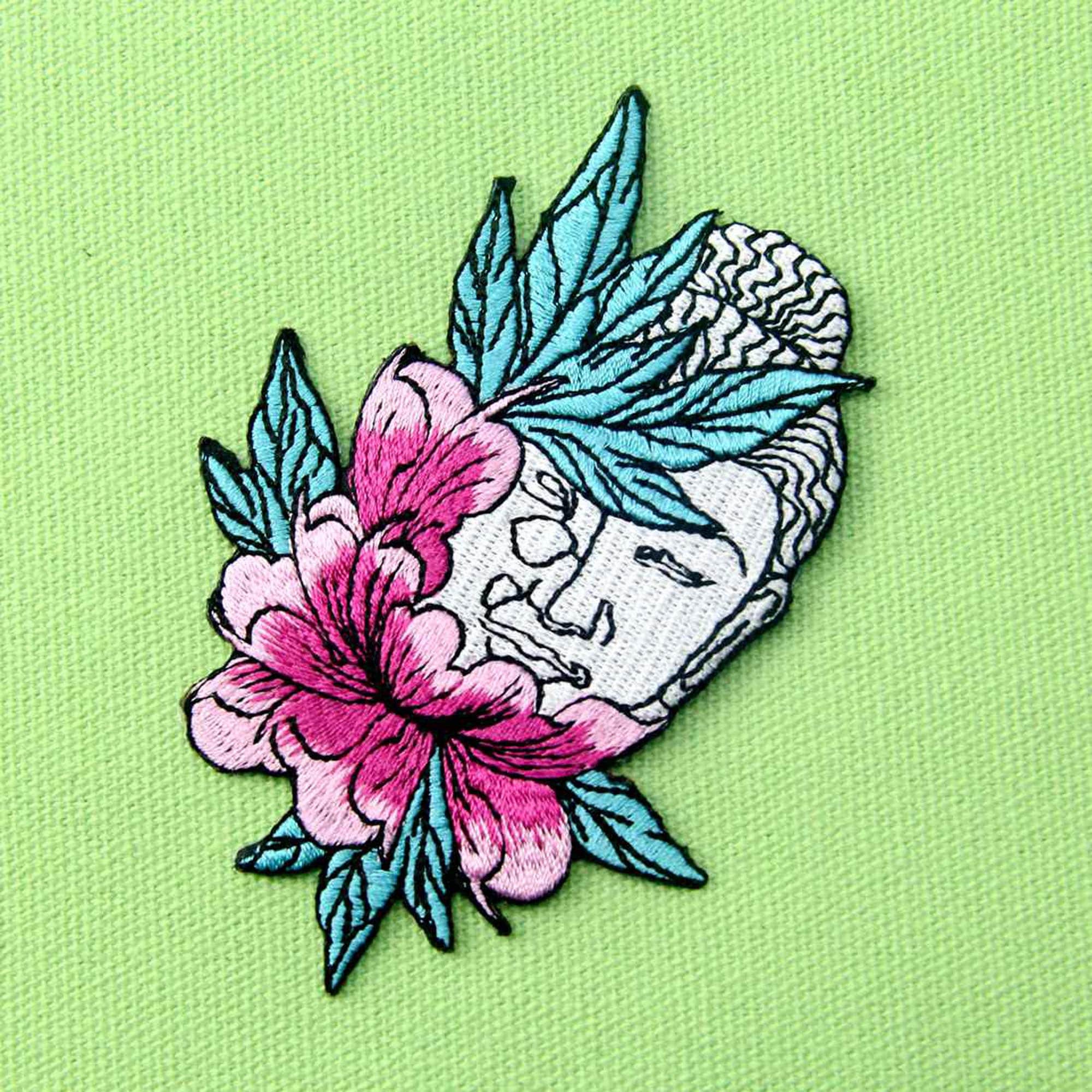 Buddha and Lotus Flower Applique Embroidered Badge Iron on Sew on Patch ...