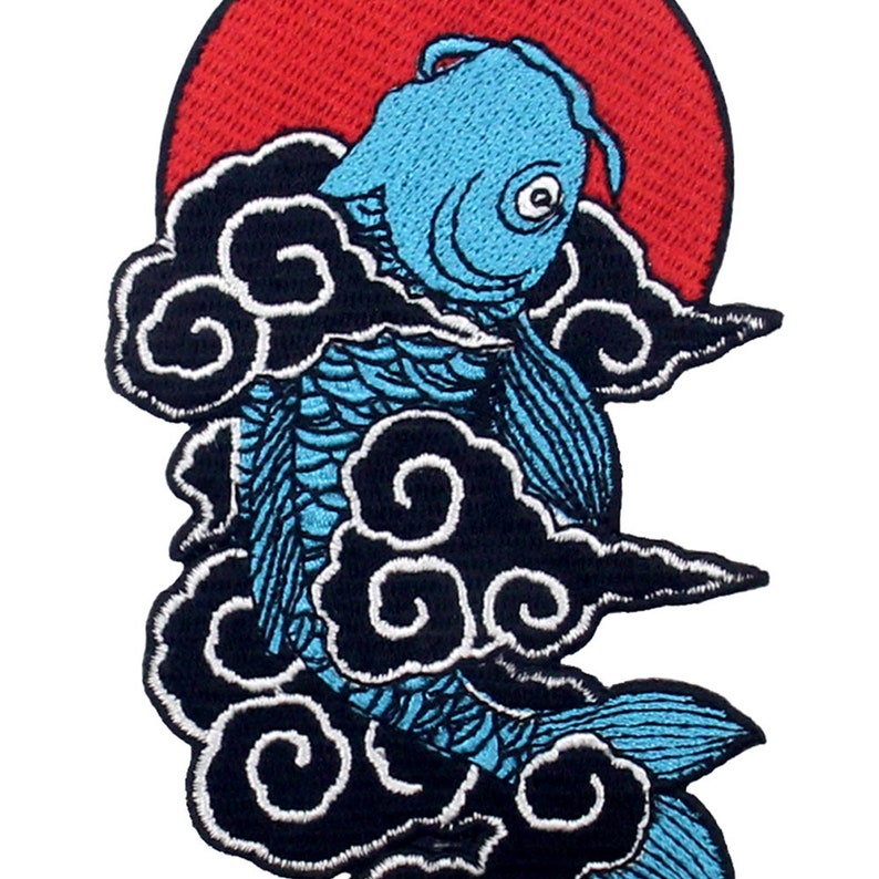 Embroidered Japanese Koi Fish Patch Iron on / Sew on Applique - Etsy