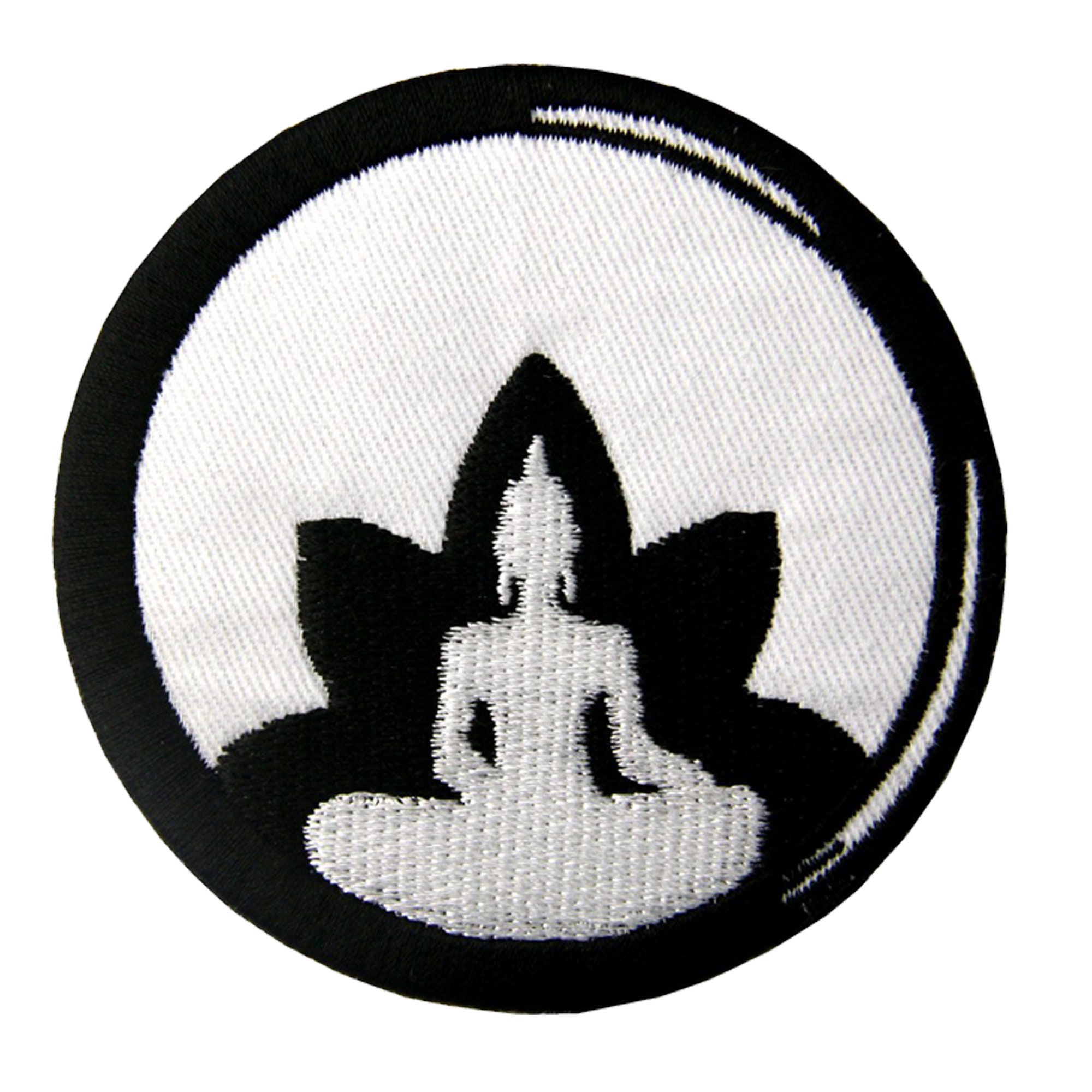 Buddha and Lotus Flower Applique Embroidered Badge Iron on Sew on Patch ...