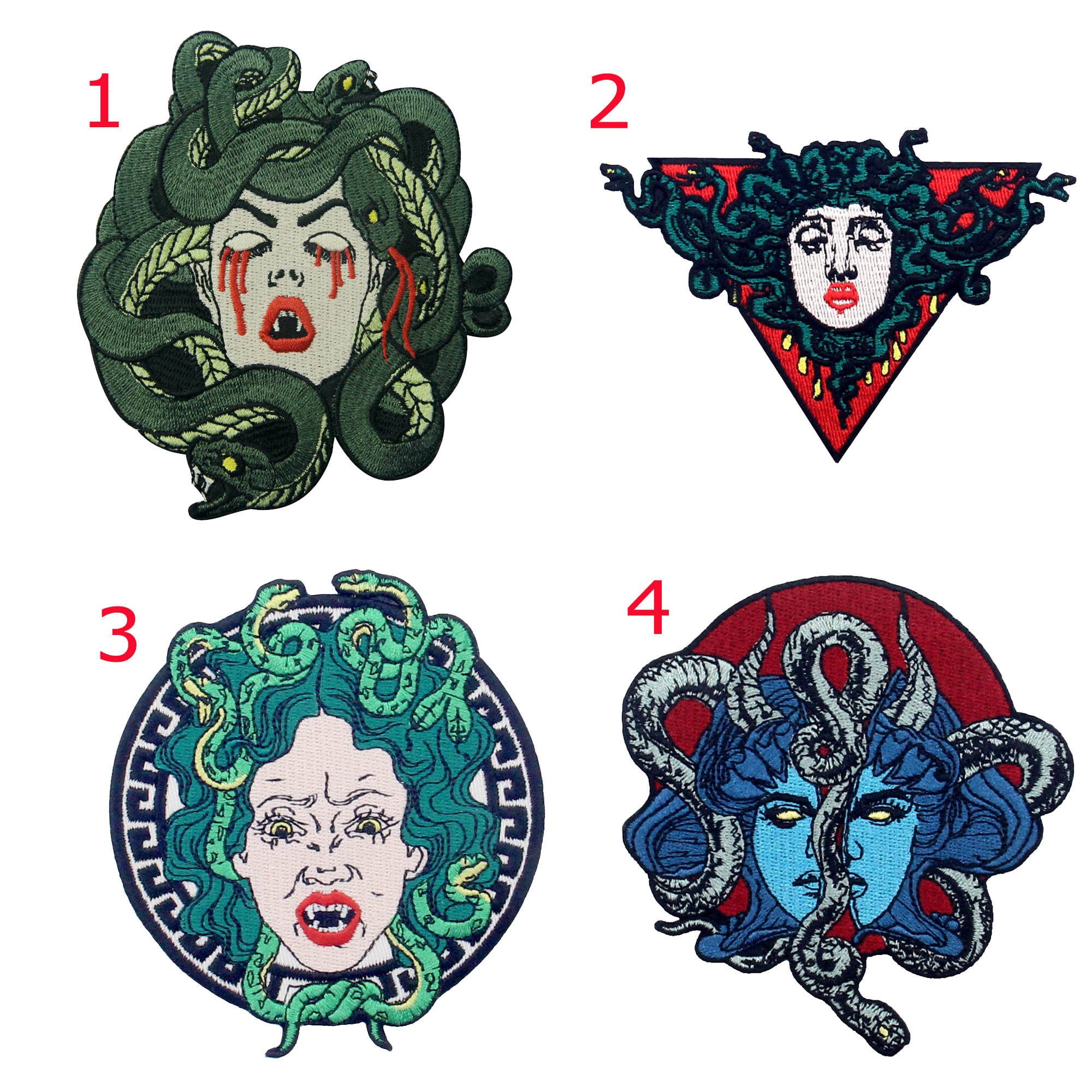 MEDUSA Lady Snake Head Embroidery Iron-on Patch | Etsy