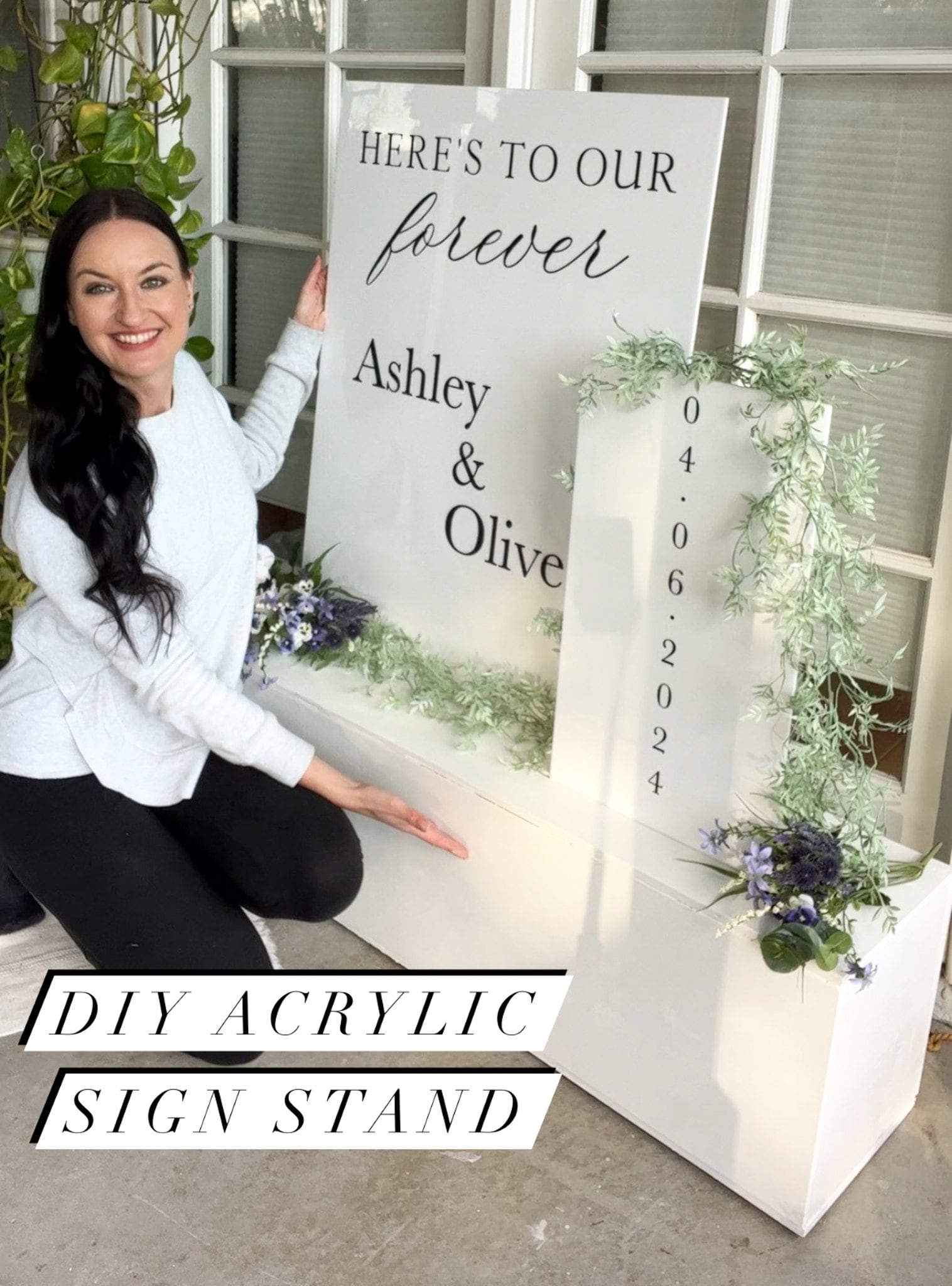 DIY Acrylic Sign Stand, Wedding Sign Stand, PDF Tutorial Download ...