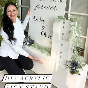 DIY Acrylic Wedding Sign Stand Tutorial: Wooden Base Box (PDF) - Etsy