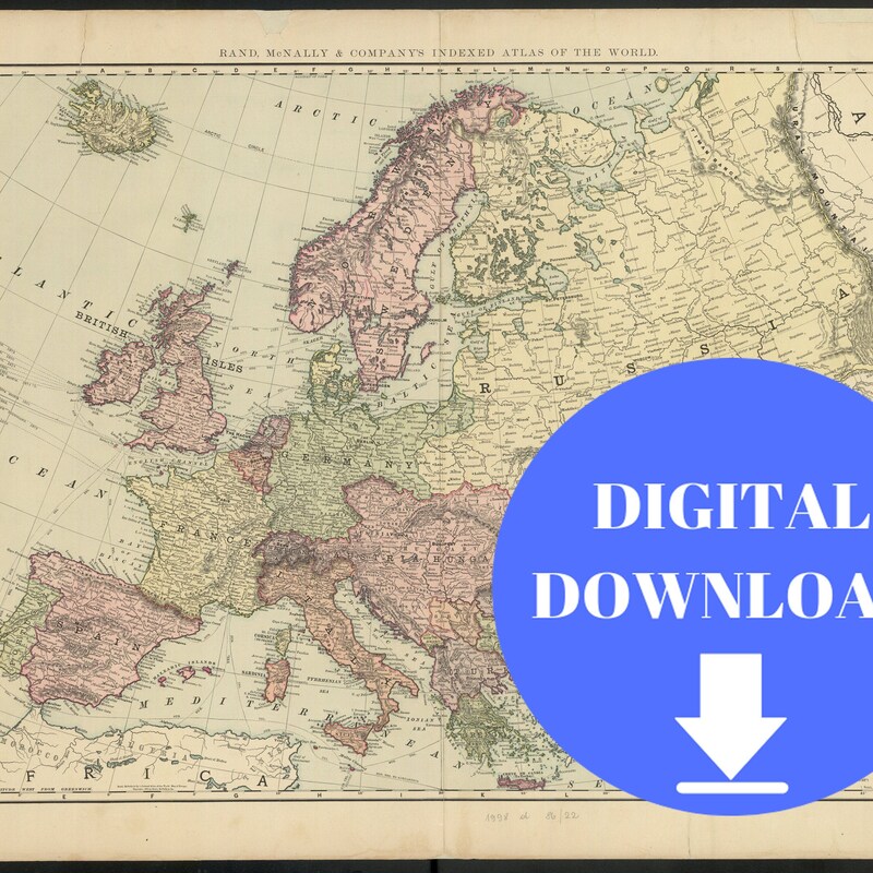 Map of Europe' - Etsy