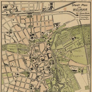 Weimar Stadtplan, Weimar Map, Map of Weimar, Old Weimar Map, Weimar ...