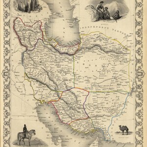 Oude kaart van Azië, kaart van Perzië, kaart van Azië, kaart van Azië ...