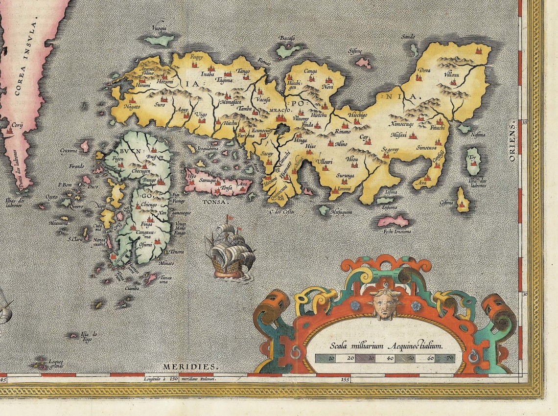 Japan Map Vintage, Japan Map, Japan Map Print, Vintage World Map, Large ...