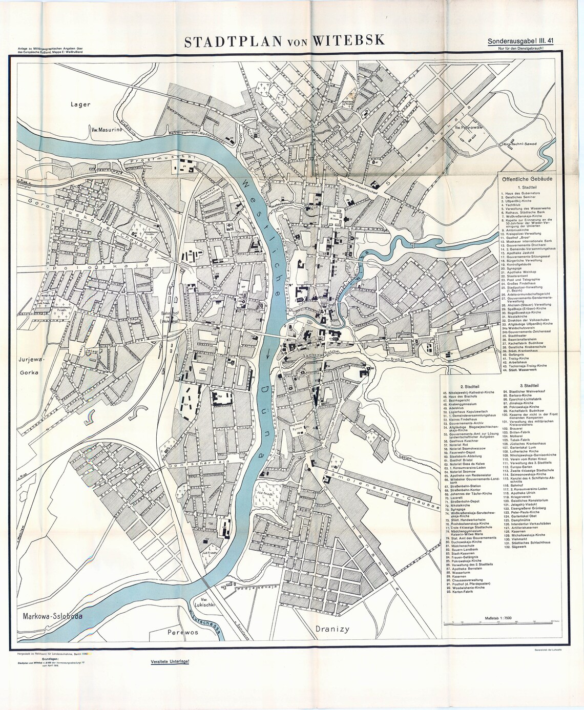 Vitebsk Map, Viciebsk Plan, Map of Viciebsk, Vitebsk Poster, Old ...