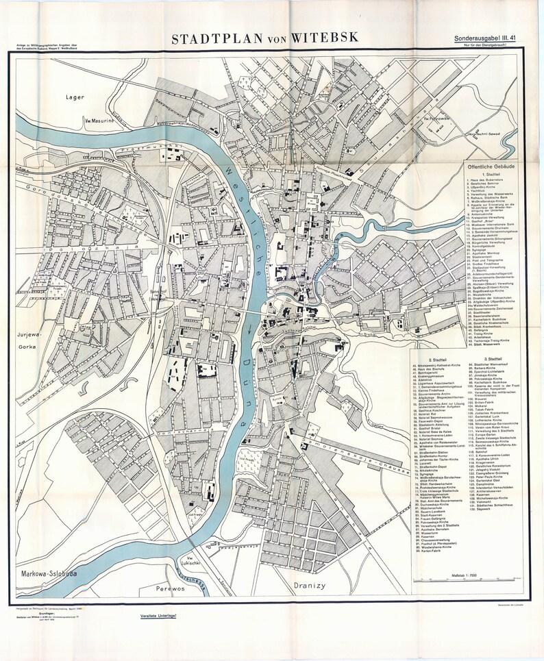 Vitebsk Map, Viciebsk Plan, Map of Viciebsk, Vitebsk Poster, Old ...