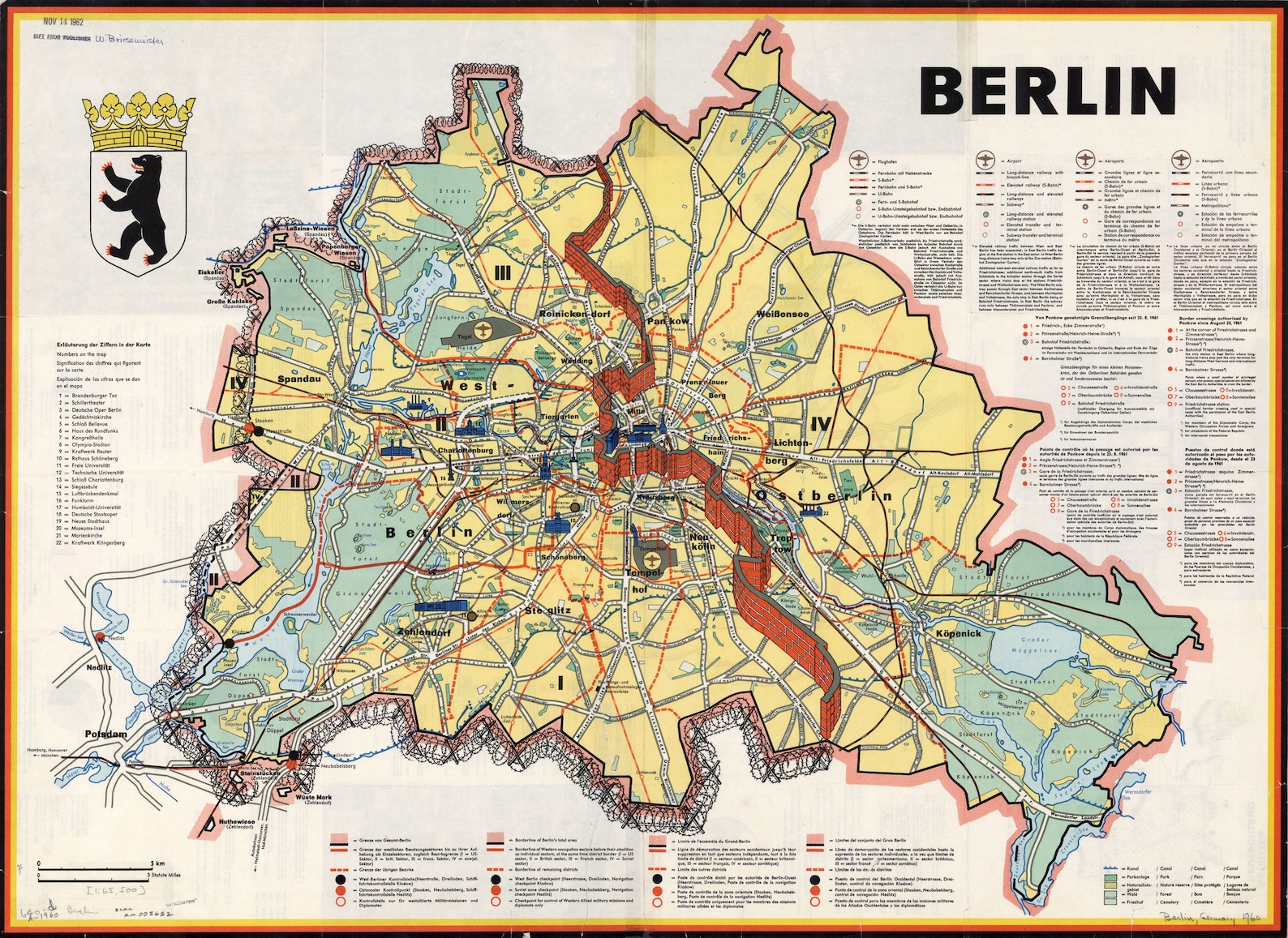 Berlijn kaart vintage, Berlijn kaart, Berlijn kaart print, oude kaart ...
