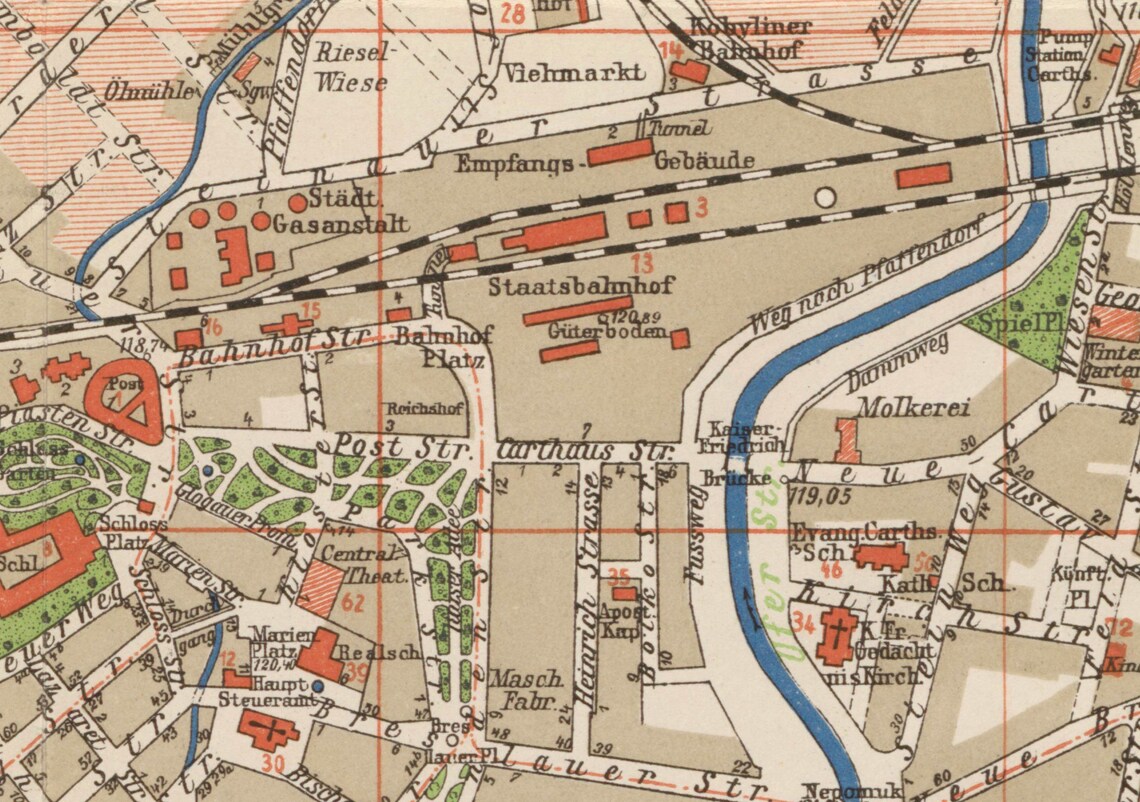 Plan Legnicy Z 1908 Roku, Legnica Map, Old Map of Legnica, Map of ...