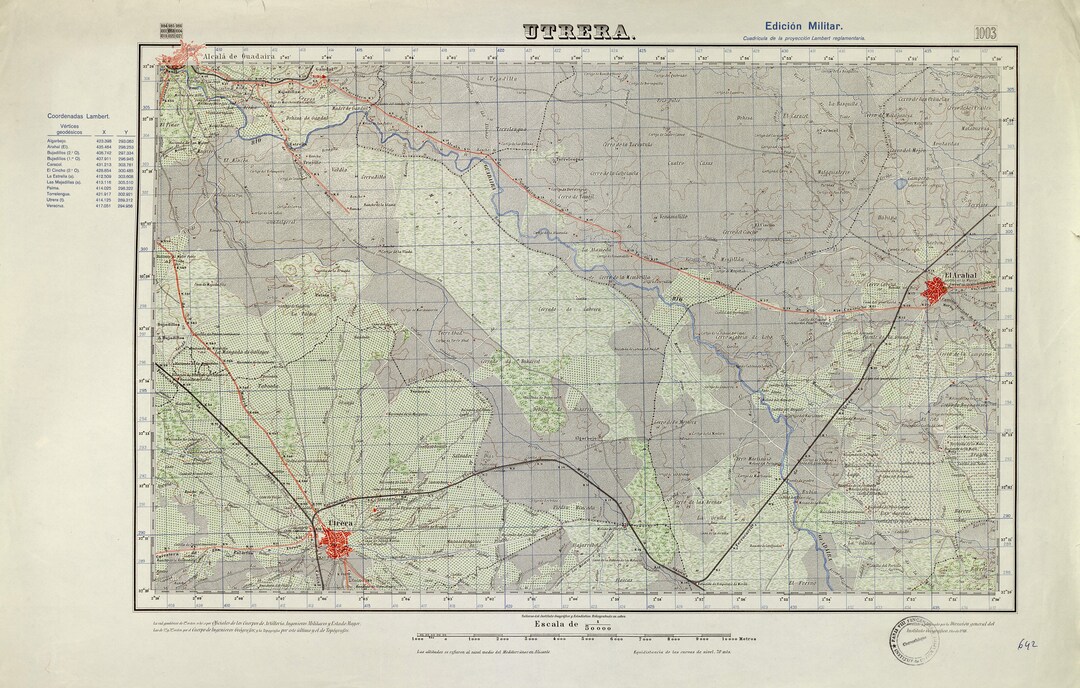 Mapa de Utrera, Mapa de Utrera, Plano de Utrera, Utrera España, Cartel ...